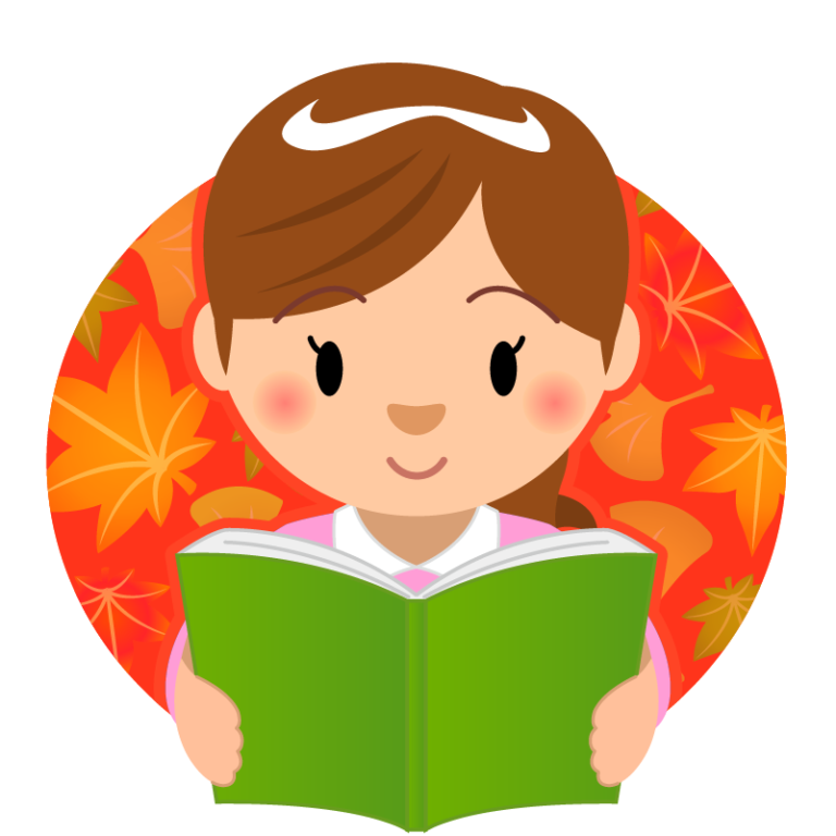 商用フリーイラスト 読書 女性 Reading Book 秋 商用ok フリー素材集「ナイスなイラスト」