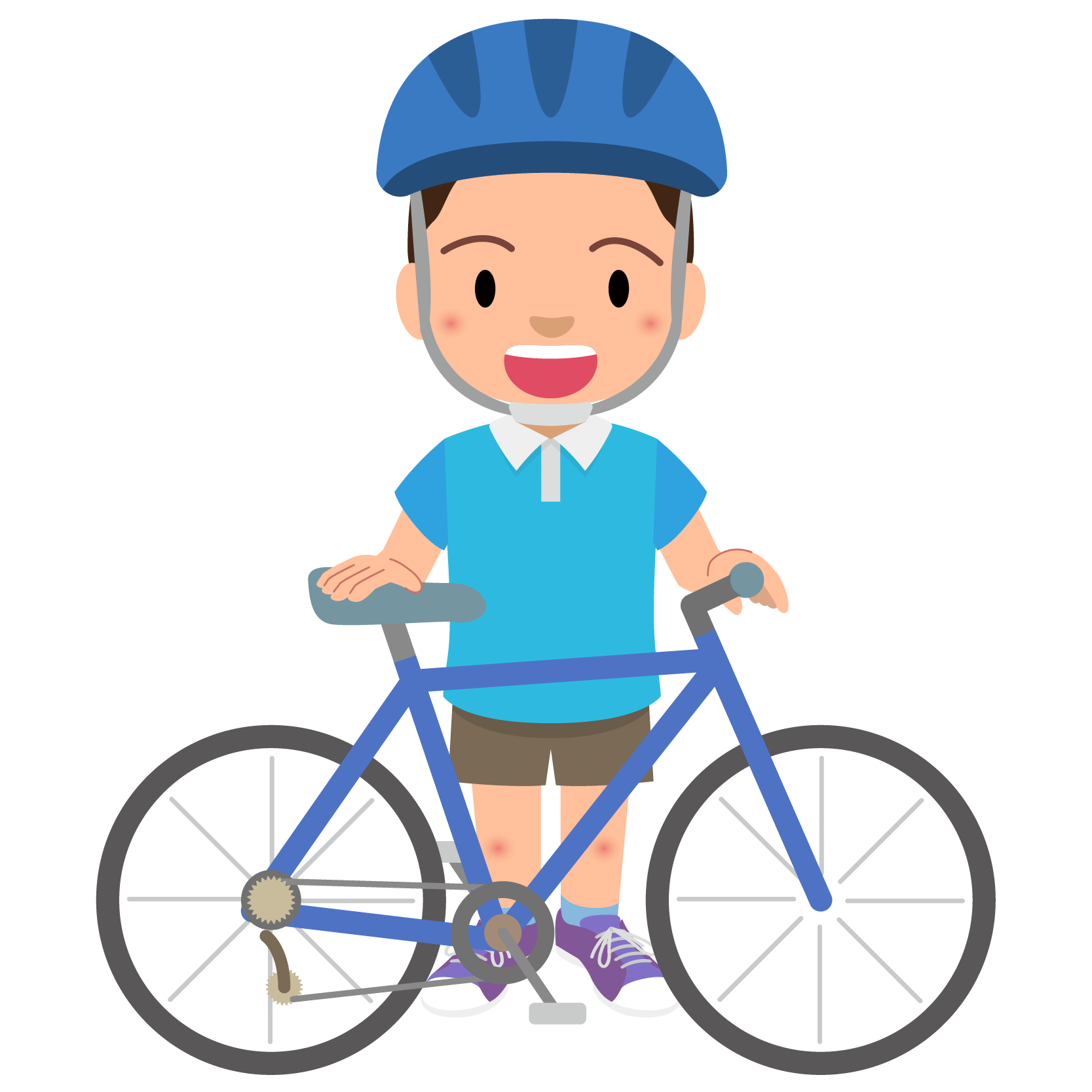 商用フリー・無料イラスト 自転車用ヘルメットをかぶった男の子のイラスト 商用ok フリー素材集「ナイスなイラスト」